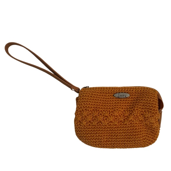 Bags | Handmade Crochet Wristlet Bag With Strap Rust Orange Boho Style ...